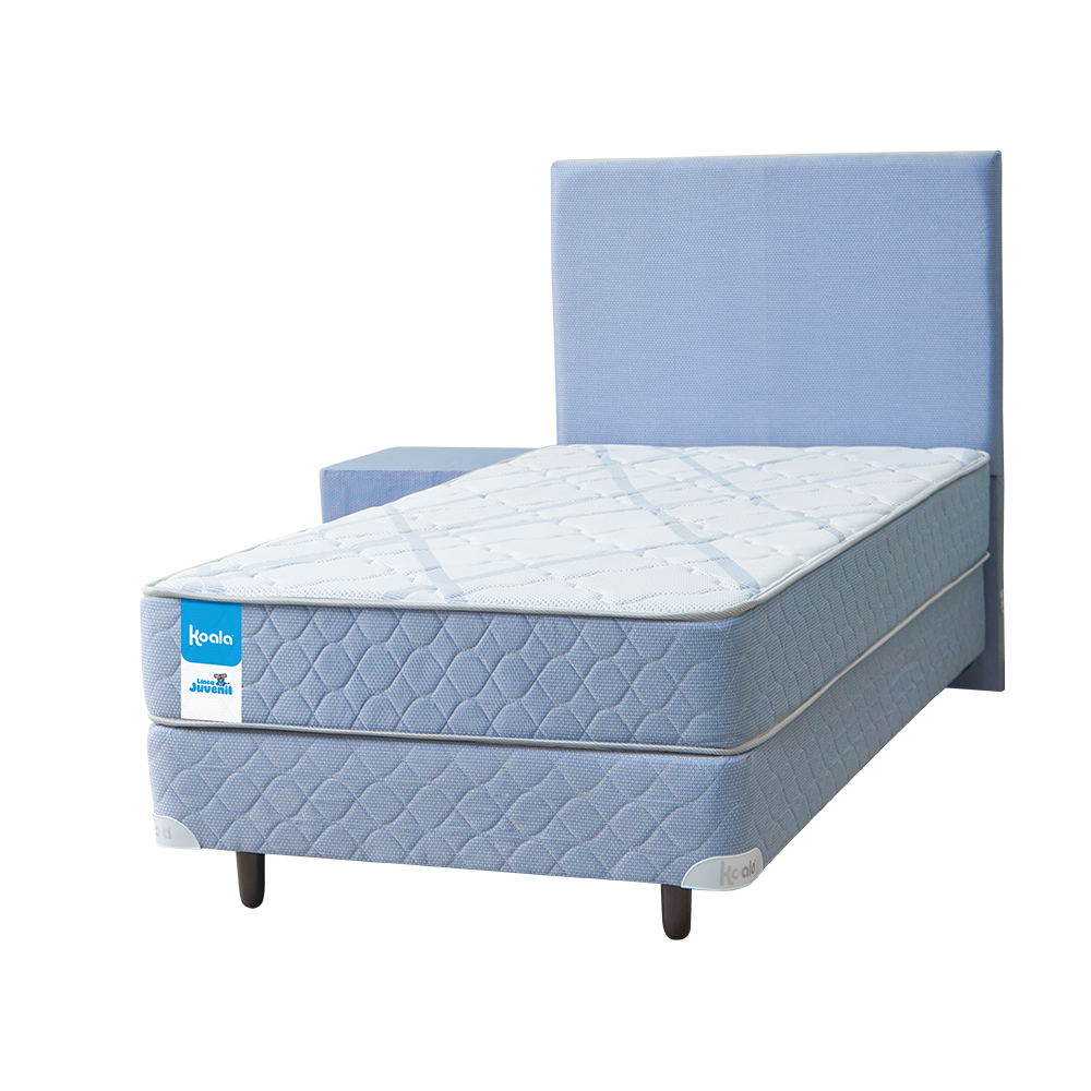Somier Koala Juvenil Azul 120x190cm Juego Completo | Koala