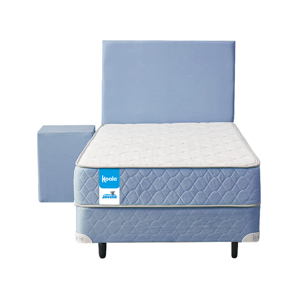Somier Koala Juvenil Azul 120x190cm Juego Completo | Koala